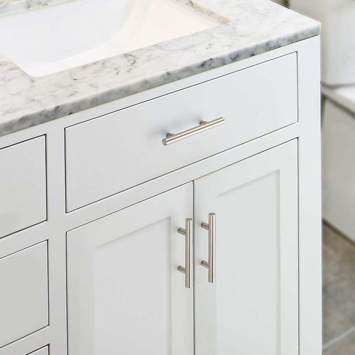 30 PACK 5 Inch Cabinet Pulls with 3 Inch (96mm) Hole Center Stainless Steel Kitchen Cabinet Handles Brushed Nickel Drawer Pulls Kitchen Cabinet Hardware for Cabinets Cupboard,Drawer,Wardrobe