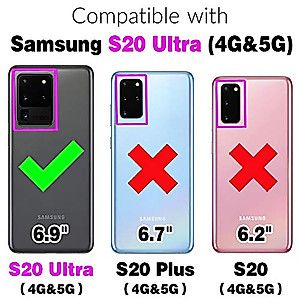 Asuwish Compatible with Samsung Galaxy S20 Ultra 5G Protective Case and Tempered Glass Screen Protector Belt Clip Shockproof Bumper Kickstand Phone Cover for S20ultra 20S S 20 A20 S2O 20ultra G5 Blue