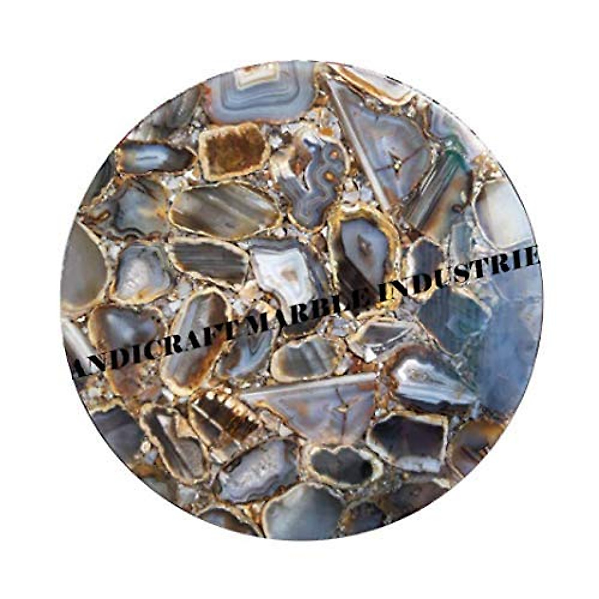 Natural Agate Stone Round 39" x 39" Inch Dining Table Top, Natural Agate Round Coffee Table Top, Natural Agate Stone Round Centre Table Top, Grey Agate Geode, Piece Of Conversation, Family HeirLoom