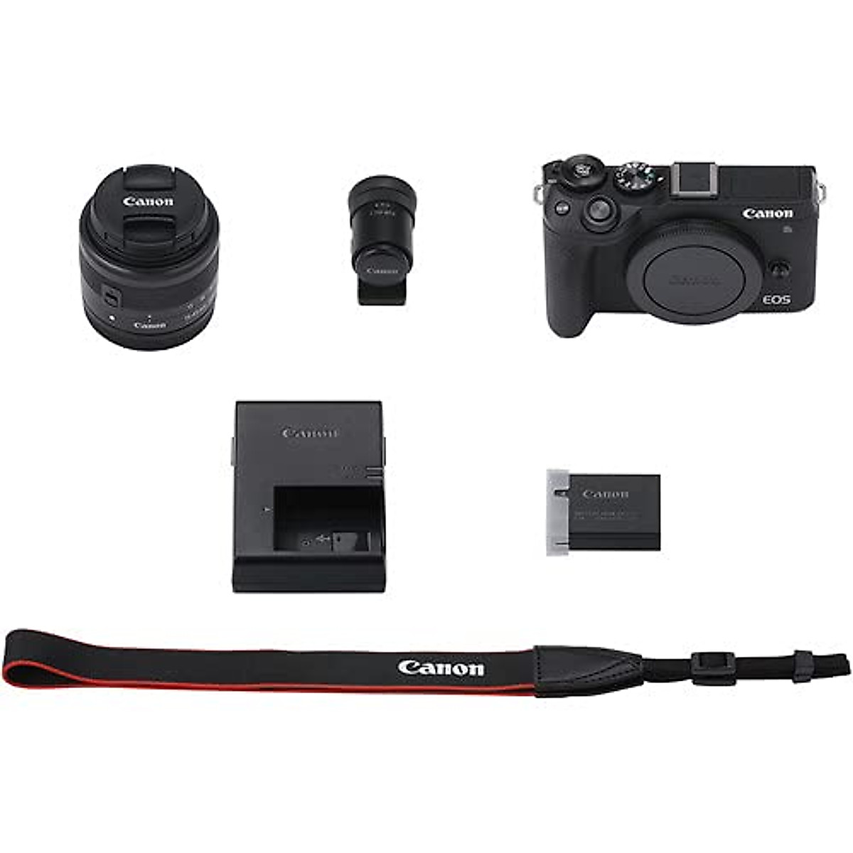 Canon EOS M6 Mark II Mirrorless Digital Camera (Black) with 15-45mm Lens and EVF-DC2 Viewfinder + Canon Shoulder Bag + 128GB Sandisk Memory Card + Grip Steady Tripod + Lens Tulip Hood & More.