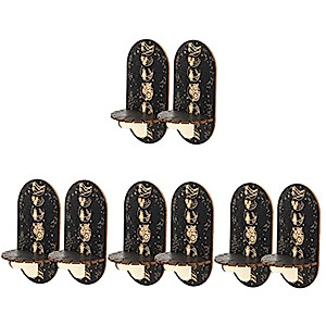 Amosfun 8 pcs Bed Wall Stones Organizer Phrase Crystals Style Divination Rack Stone Essential Shelf Rustic Supplies Mount Wooden Decoration Wood Decorative Shelves Floating Wiccan