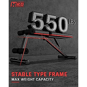 HITOSPORT Adjustable Weight Bench for Full Body Exercise, Foldable Strength Training Bench Press with Resistance Bands for Home Gym & Body Workout Newly Upgraded