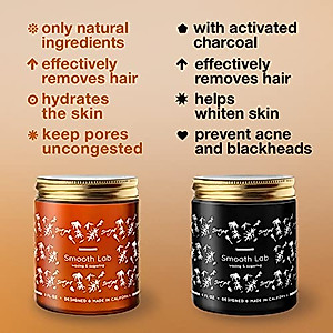 Smooth Lab, Sugar Wax Hair Removal Kit - Sugar Waxing Kit for Sensitive Skin - 100% Organic All Natural Ingredients - Perfect for Bikini, Arm, Leg, Chest, Facial and Body Hair Removal - Outstander