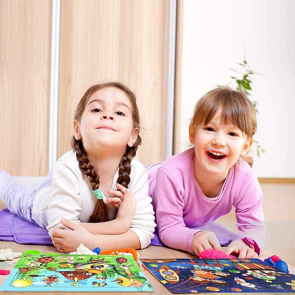 Colorful Wooden Jigsaw Puzzles for Kids Ages 3-5