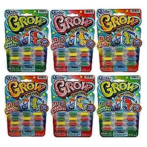 JA-RU Magic Grow Capsules (12 Capsules/Assorted Style) Best Growing Animals Assorted Style Capsules Bath Toys for Kids. 305-1H