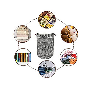 Folding laundry basket,home decor,Large Storage Bins,Storage basket，Bedroom storage，Waterproof Storage box Nursery family laundry hamper/basket (Black line)