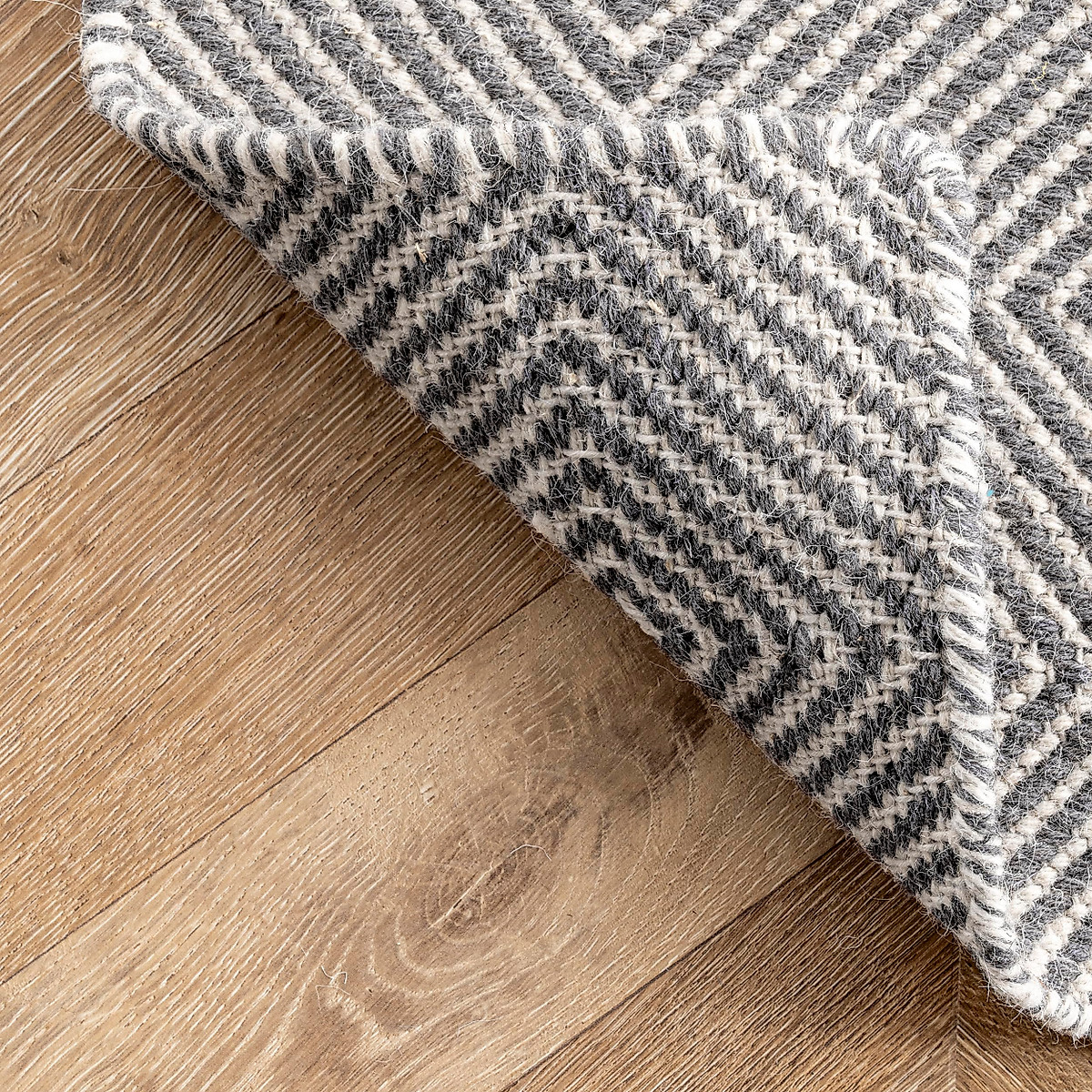 nuLOOM Ago Geometric Wool Area Rug, 5x8, Grey