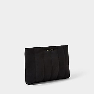 KATIE LOXTON Kayla Quilted Womens Medium Vegan Leather Clutch Purse Pouch Black