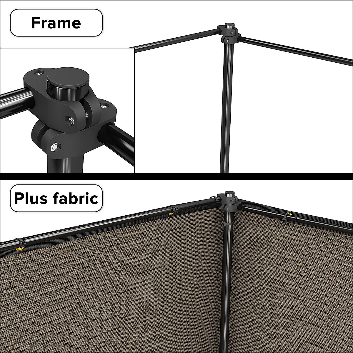 INFRANGE 5'x24' Outdoor Fence Fencing Kit with Poles and Rails Ground Spikes Privacy Fence for Dog Yard Pool Garden Safety Chicken Fence Temporary Painted Iron Pole Brown