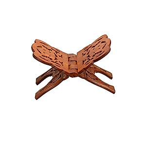 Quaran Holder - 13"x7" - Book Stand - Rihal Rehal - Folding Carved Wood Eid- by Natural Farms