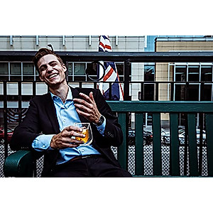 Whiskey Glasses Set of 2, Premium Lead-Free Crystal Clear Scotch Thick Weighted Bottom Rocks Glass with Elegant Box, Great Gift for Father's Day, Dad's Birthday or Scotch Lovers and Man