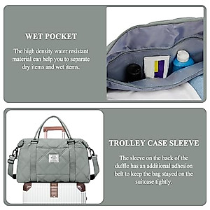 Weekender Bags for Women Travel, Overnight Travel Duffel Bag with Wet Pocket and Separate Toiletry Bag, Airplane Personal Item Travel Bag, Travel Tote Bag Carry On Bags,Gym Bag