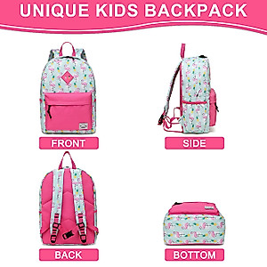 VASCHY Kids Backpack for Little Girls, Preschool Backpacks for Toddler with Chest Strap Cute Pineapple Flamingos