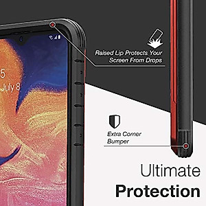 Raptic Shield Series, Samsung Galaxy A10e Phone Case (Formerly Defense Shield) - Military Grade Drop Tested, Anodized Aluminum, TPU, and Polycarbonate Protective Case for Samsung Galaxy A10e, Red