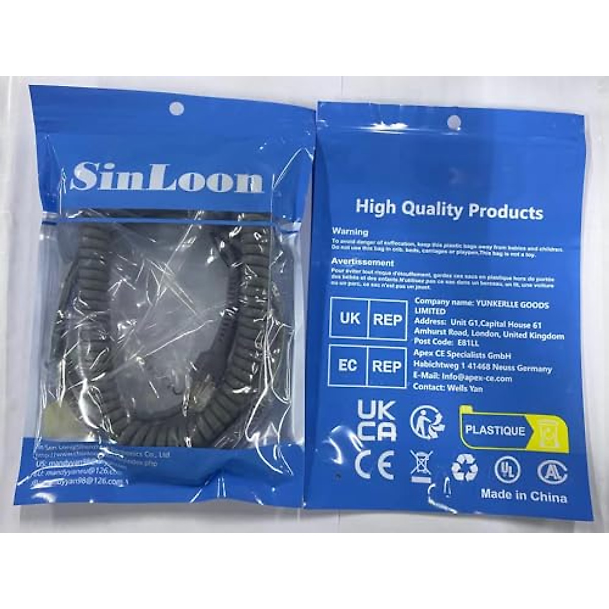 SinLoon Symbol Ls2208 USB Cable USB A to RJ45 Coiled Spiral Extension Cable Barcode Scanner Ls1203 Ls4208 Ls4278 Ds6707 Ds6708 USB Cable (10ft,3M)