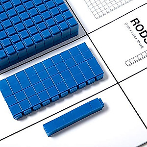 hand2mind Blue Plastic Interlox Connecting Base Ten Blocks Complete Set, Place Value Blocks, Counting Cubes for Kids Math, Math Manipulatives for Kids, Kindergarten Homeschool Supplies (Set of 322)