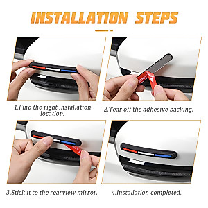 AICEL 6 PCS Car Door Edge Guards, Auto Anti-Scratch Side Door Edge Protector, Anti-Collision Self-Adhesive Trim Sticker, Universal Exterior Accessories for Cars, Trucks, SUVs (Black/Red/Yellow)