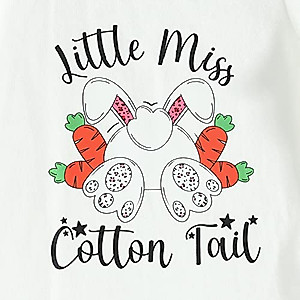 Baby Girl Easter Outfits Short Sleeve Bunny Egg Print T-Shirt Long Flare Pants Clothing Set Toddler Summer Outfit (Blue+White,4-5T)