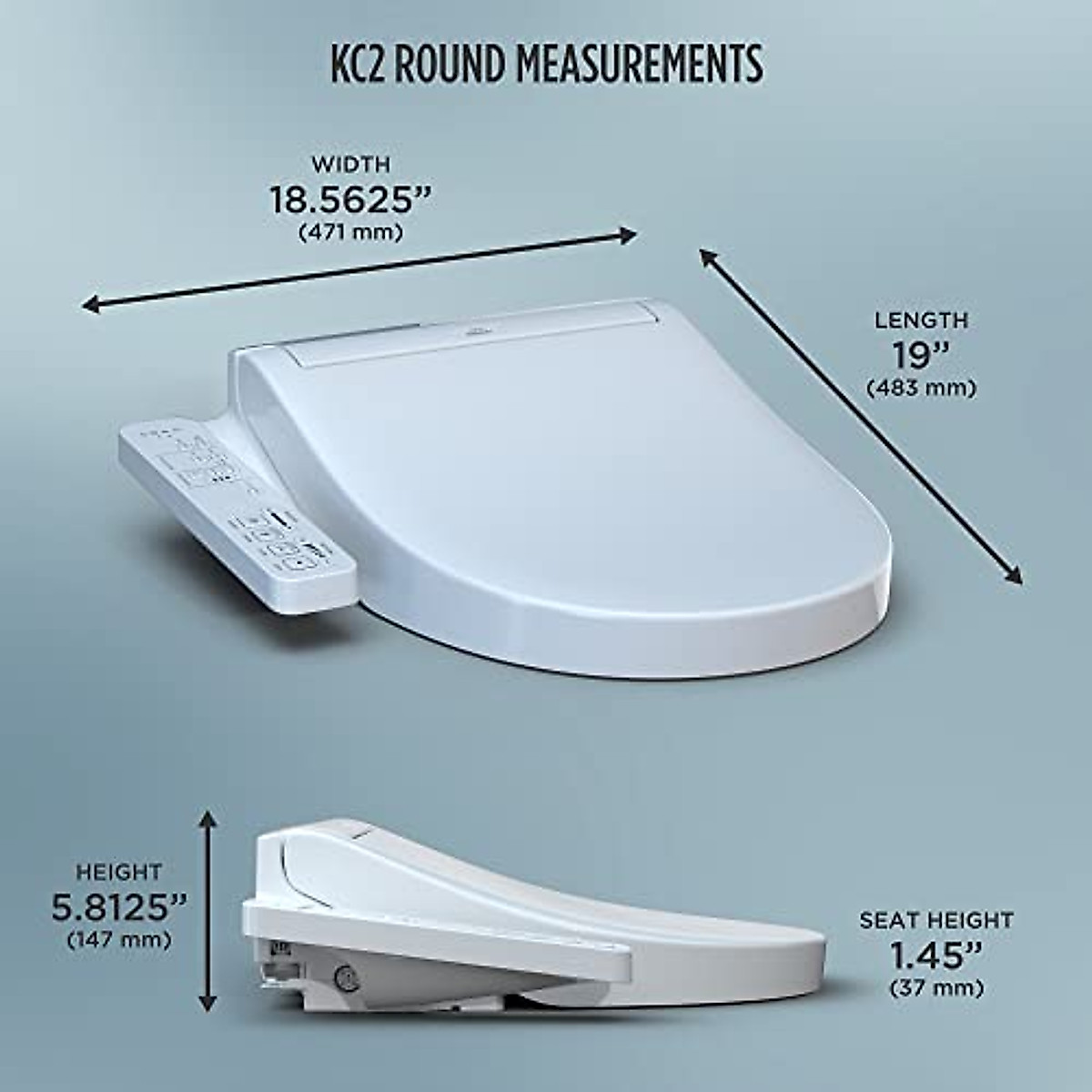 TOTO SW3023#01 WASHLET KC2 Round Electronic Bidet Toilet Seat, Cotton White