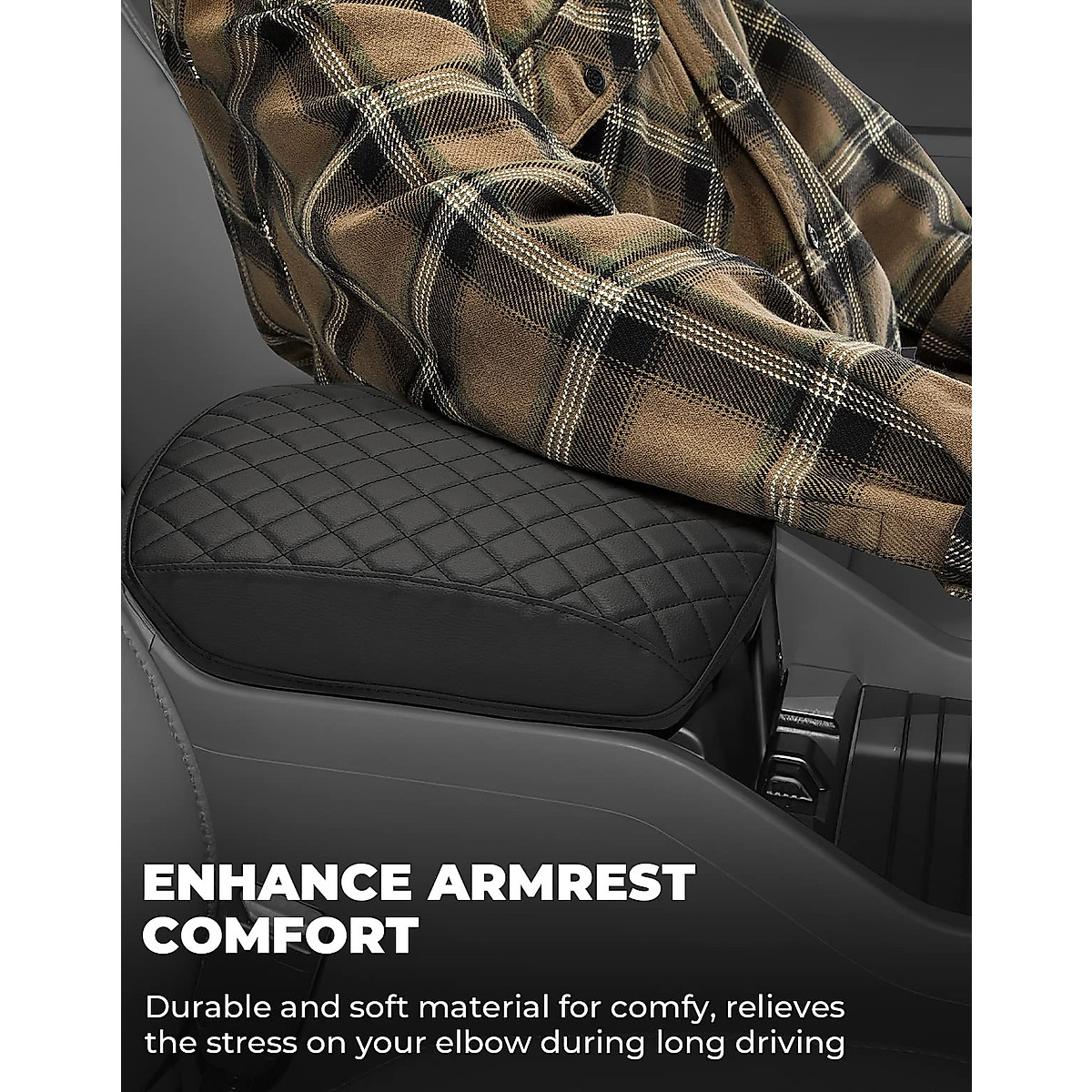 ISSYAUTO Center Console Cover Armrest lid Cover Compatible with 2009-2015 Pilot, Leather Arm Rest Covering for Car, Well-Make Durable Middle Console Cover Armrest Box Protective Cover