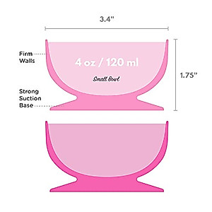 ChooMee Silicone Baby Suction Bowls | Non Slip Extra Strong Suction Base with Durable and Firm Bowl | Ideal for Infant and Toddler Baby Led Feeding | Small 2 CT