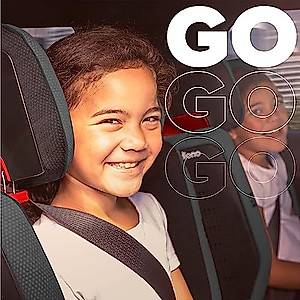 Diono Monterey 5iST FixSafe High Back Booster Car Seat with Expandable Height and Width, Compact Fold to Full Size Booster, Foldable, Portable Booster for Go-Anywhere Travel, Gray Slate