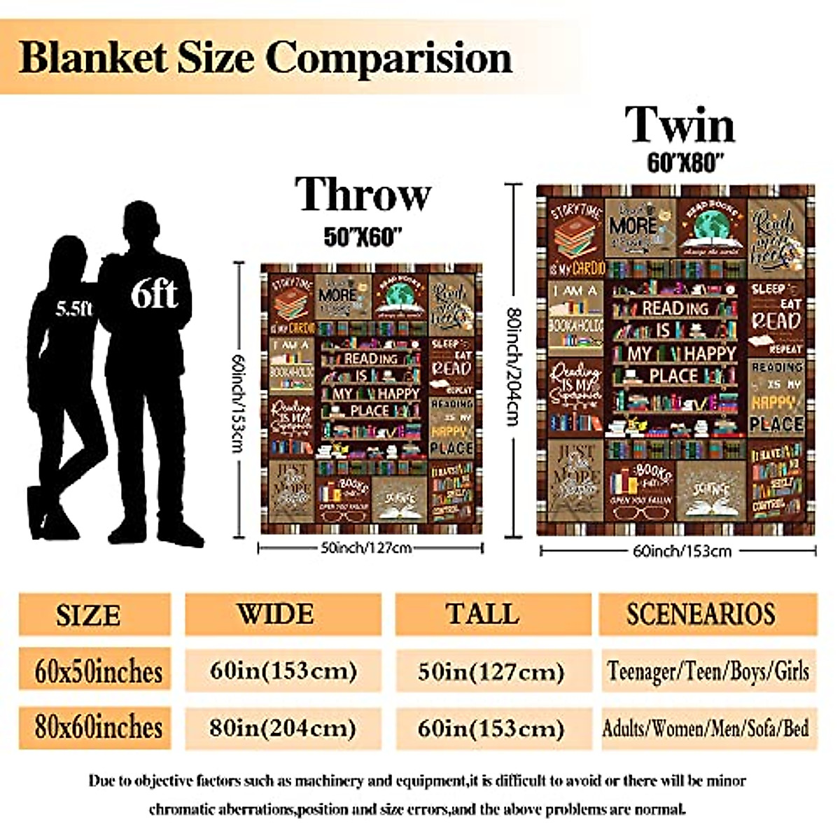 HSELOGI Book Lovers Gifts Blanket Librarian Gifts Throw Blanket Book Club Gifts for Women Reading Lover Bookish Literary Gifts Ideas Best Bookworm Gifts on Birthday Christmas Graduation 50"x60"