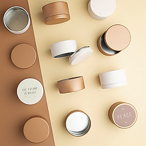 Hearth & Harbor Tin Candle Jars for Making Candles - DIY Candle Containers with Lids - Metal Candle Jars - Bulk Tins Storage for Candle - (12 Pieces) - (8 Ounces) - Solid Peach and Copper