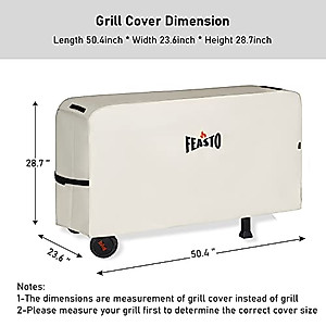 Outdoor Dining Cart Cover for Feasto Three-Shelf Movable Dining Cart Prep Table, Heavy Duty Waterproof Cover for Feasto Dining Cart, Beige (L50.4” x W23.6” x H28.7”)