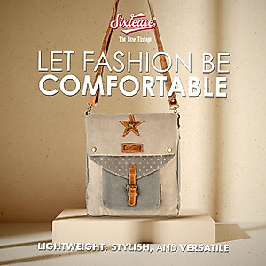 SIXTEASE Womens Shoulder Bag Vintage Style Shoulder Bags for Women - Made with Genuine Leather, Upcycled Canvas, or Hair On - Handmade, Adjustable Strap, Brass and Zinc Hardware - Miranda