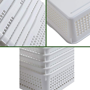 Aebeky A4 Size Plastic Paper Storage Trays,Desktop File Organizer Baskets,6-Packs (White)