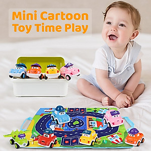 ZMZS Baby Cars Toy for 3 Year Old Boy, Toddler Push Go Toy Wind Up Cars 4PCS, Friction Powered Press Vehicles Infant Frist Birthday Gift for 36 Months Kids Girls