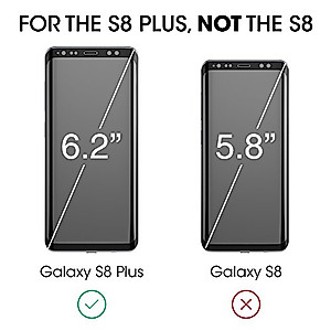 amFilm Glass Screen Protector for Samsung Galaxy S8 Plus, 3D Curved Tempered Glass, Dot Matrix with Easy Installation Tray, Case Friendly (Black)