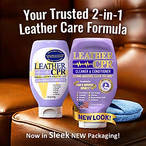 Leather CPR Cleaner & Conditioner 18oz - Best Leather Cleaner & Conditioner. Cleans, Conditions, Restores & Protects Leather Furniture, Handbags, Car Seats, Jackets, Boots, Shoes, Saddles, Tack & More