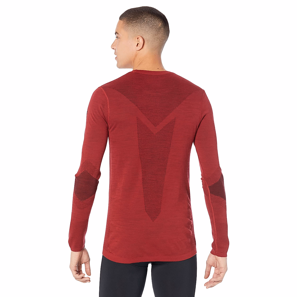 Smartwool Men's Intraknit Thermal Merino Wool Base Layer Crew (Slim Fit), Rhythmic Red, Medium