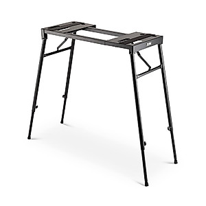 On-Stage KS7150 Platform-Style Keyboard Stand (Setup for Keyboards, Synths, Organs, and Electric Pianos, 230 lb Capacity, Adjustable Height and Width, Folding, Portable, Rubber Feet, Metal, Black)
