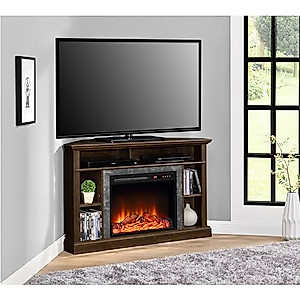 Ameriwood Home Overland Electric Corner Fireplace for TVs up to 50" Wide, Espresso