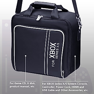 oamarando Carrying Case for XBOX ,Compatible with XBOX SERIES X/S, Travel Storage Bag for XBOX Controllers and Accessories,with Controller Protection Box(Black-White)