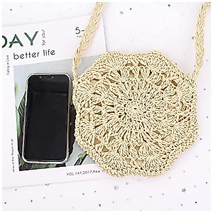 Naimo Straw Crossbody Bags for Women Rattan Bag Woven Straw Shoulder Handbag Purse Handmade Weaving Summer Beach Bag