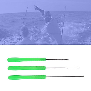 plplaaoo 3Pcs/Set Bait Needle Fish Drill Tackle Rigging Tool,Stainless Steel Fishing Bait Needle Set,Carp Fishing Drill Hook Needle Baiting Rig Tool for Making Rigs,Bait Making Equipment