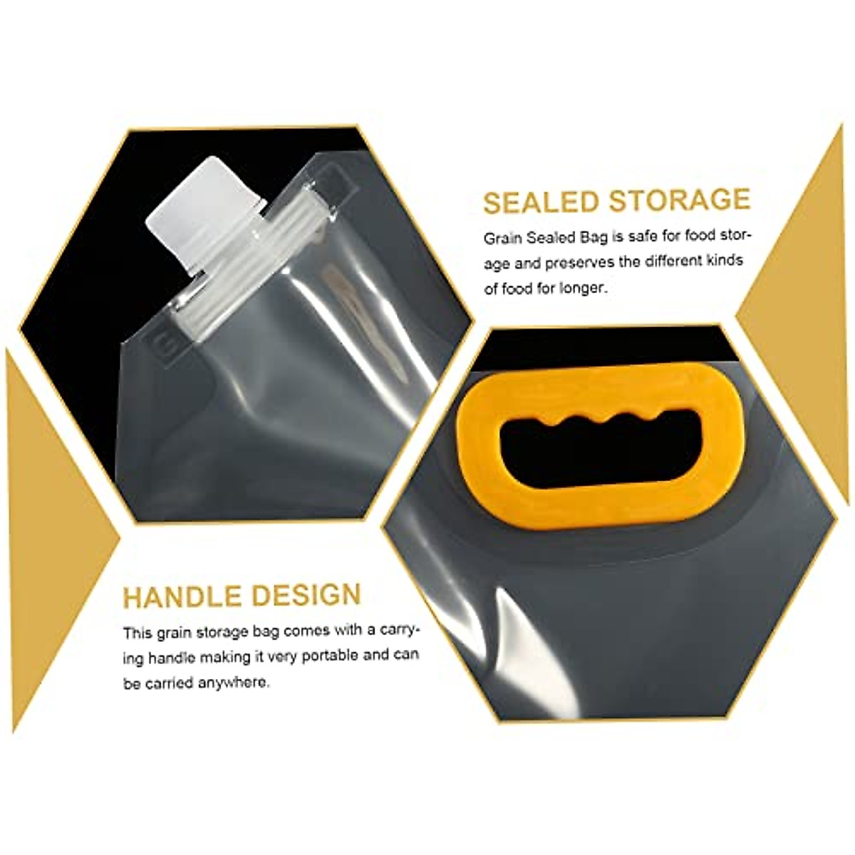 Cabilock 20 Pcs Transparent Grain Bag Nuts Storage Bags Kitchen Canisters Grain Nozzle Bags Reusable Snack Bags Reusable Produce Bags Clear Organizer Bags Nuts Bags Tea Bag Handle Food