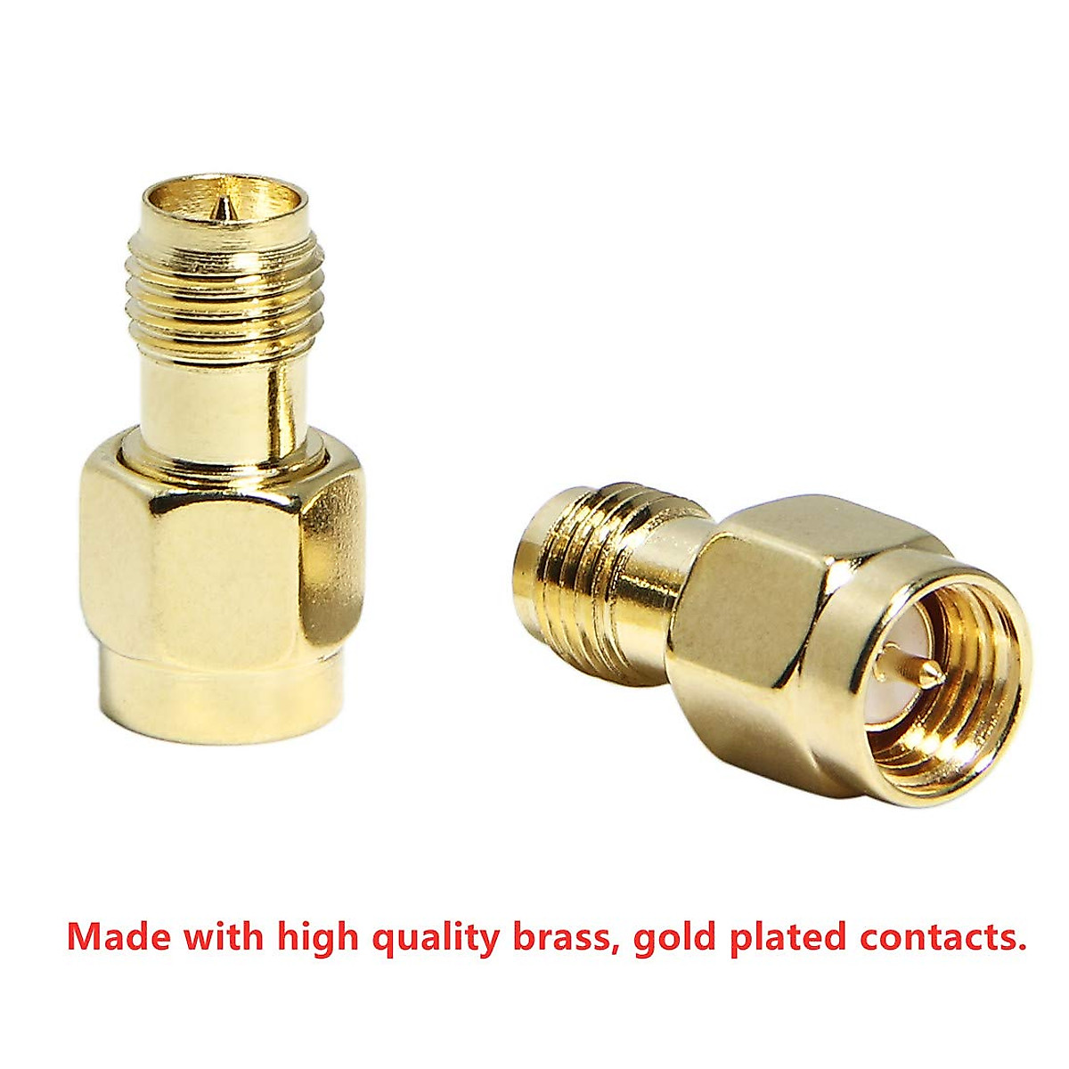 SMA to RP-SMA Adapter, 5 Pack SMA Male Pin to RP-SMA Female Pin Adapter Connector for LTE Router, WiFi Antennas, FPV Drones, Camera