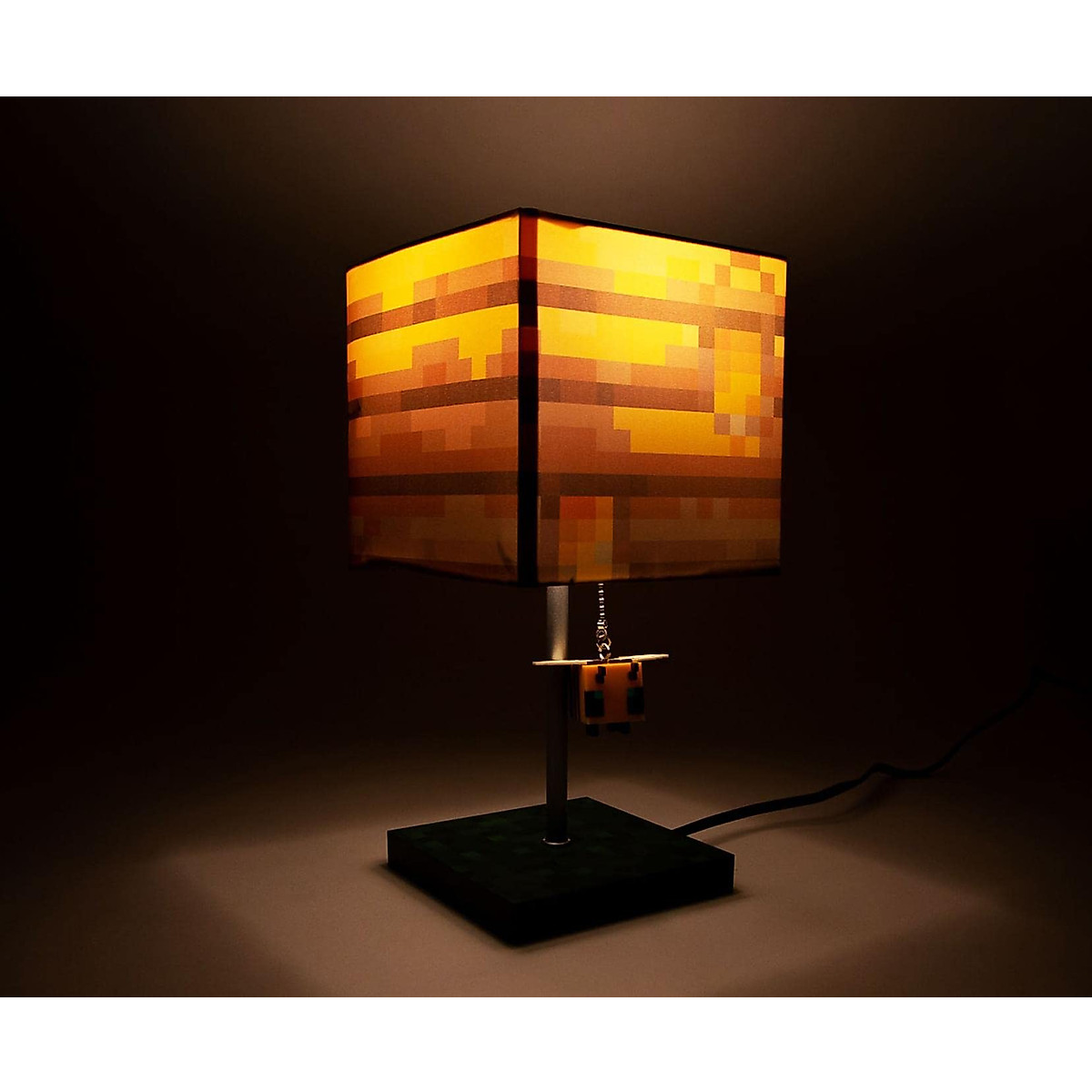Minecraft Yellow Bee Nest Block Desk Lamp with 3D Bee Puller | Nightstand Table Lamp with LED Mood Light for Bedroom, Desk, Living Room, Playroom | Home Decor Kids Room Essentials | Video Game Gifts