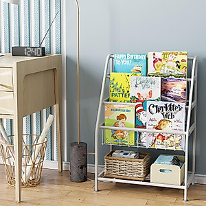 aboxoo Kids Bookshelf Toddler Freestanding for Children Room 18 inches Small Toddler Bookcase Toy Organizer White Stable Bookcase Bookstore Library Book Unit Storage for Small Place