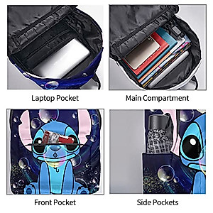 Anime Backpack, 16 Inch Large Capacity Multifunction Laptop Backpacks Daypack, Cute Cartoon Book Bag for Work Travel