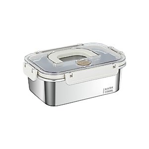 Stainless Steel Food Storage Containers with Handle Leak Proof & Airtight Lids For Kitchen,Meal Prep Lunch Box,Dishwasher Safe,Oven/Freezer/Microwave,Meal Prep Containers Reusable & Stackable (1700ML)