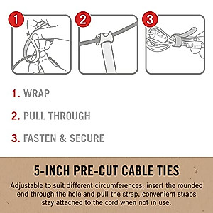 VELCRO Brand ECO Collection | 5 Inch Small Straps for Cords | Reusable Cable Ties | 3/8" Wide, Black, 50 Pack