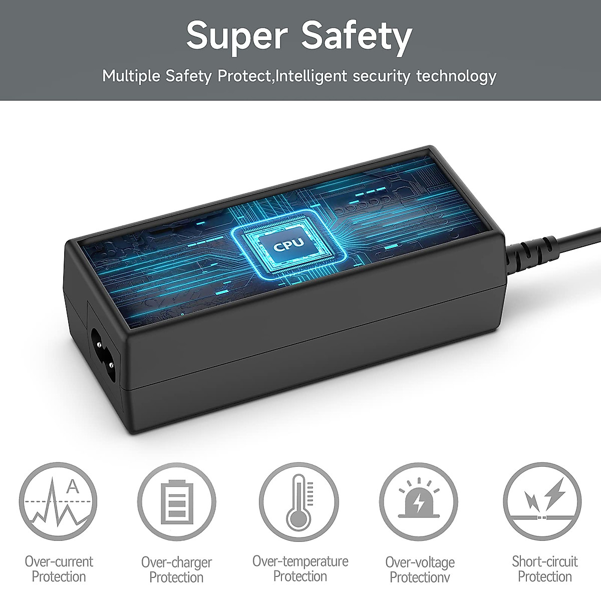 65w Laptop Charger for Toshiba Satellite A205 A215 A655 C55 C55D C55T C655 C675 C855 L55 L655 L675 L745 L755 L855 P755 S55 Toshiba Portege Z30 Z930 Z830 Satellite Radius 11 14 15 DC Power Supply Cord