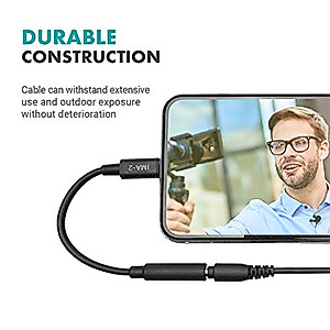 Movo IMA-2 3.5mm TRS to Lightning iPhone Headphone Adapter - Apple Headphone Adapter for iPhone - iPhone Aux Adapter for Mics and Headphones - 3.5 mm TRS Audio Cable to Lightning Adapter for Apple