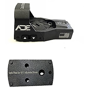 Ade Advanced Optics Zantitium RD3-015 Red Dot Sight + Optic Mounting Plate for 1911 Novak Rear Sight Pistol